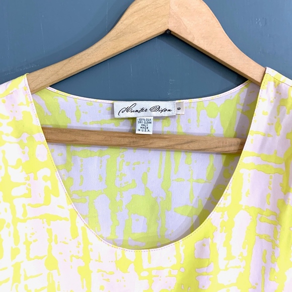Hunter Dixon | Tops | Hunter Dixon Yellow Pale Pink Silk Blouse | Poshmark